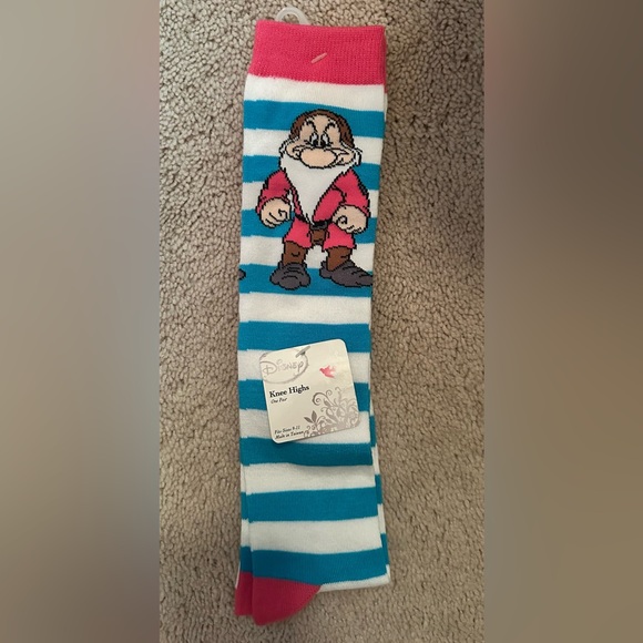 Disney | Accessories | Disney Grumpy Dwarf Knee High Socks | Poshmark